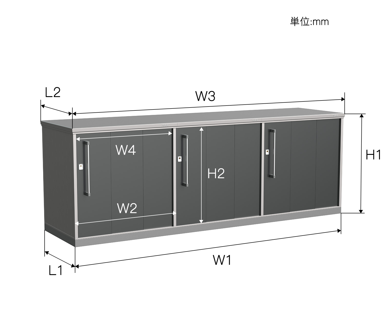Multiple Unit Medium Storage Shed （3 Pcs Sliding Door） - DiBiBi Garden